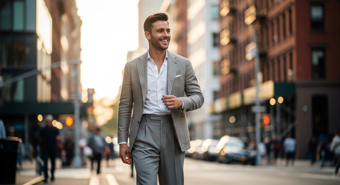 How to dress for men with wide hips: trousers, jackets, and fit tips t